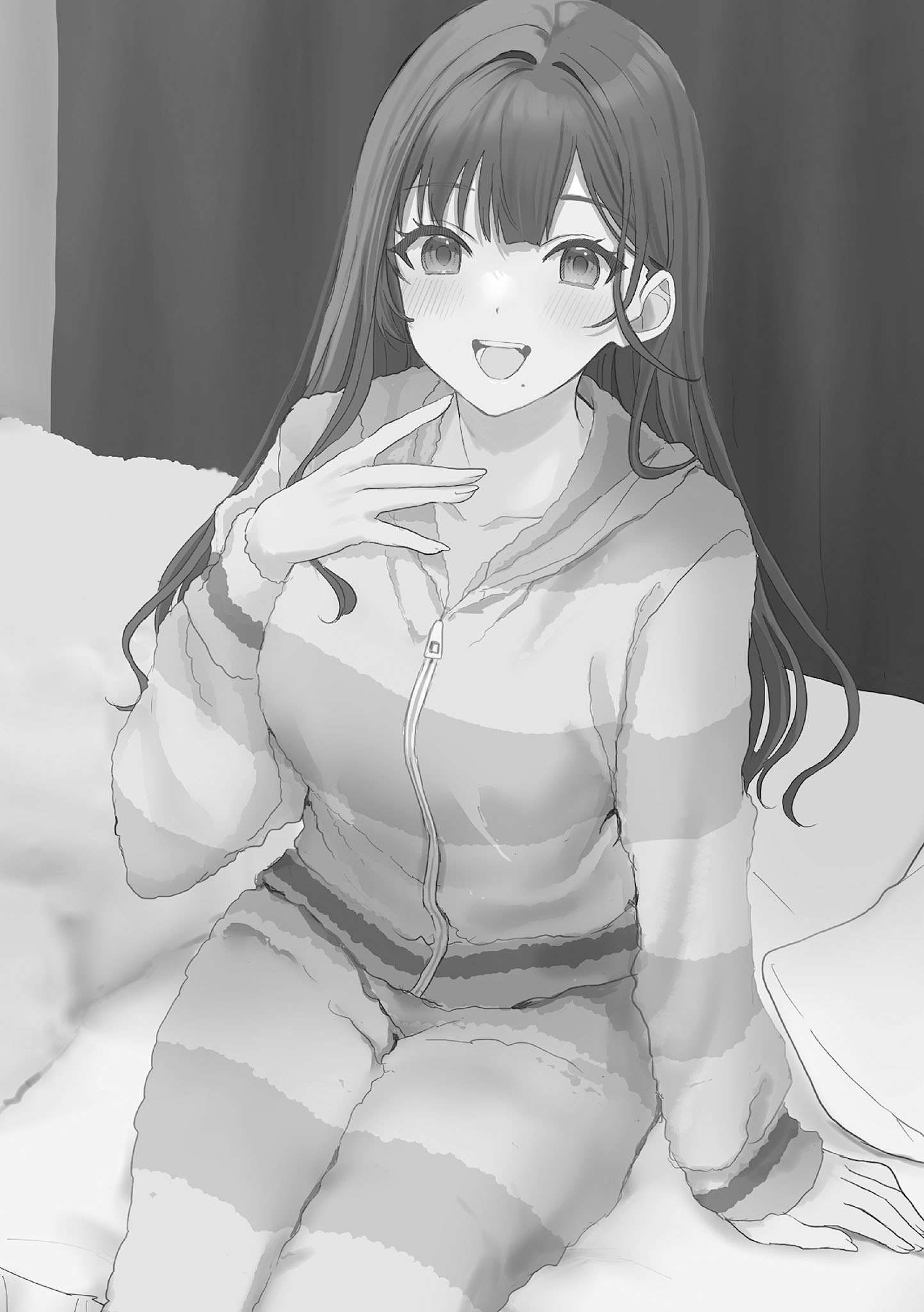 hamu (plot sy) tonari no seki no yankee shimizu-san ga kami wo kuroku somete kita monochrome ...